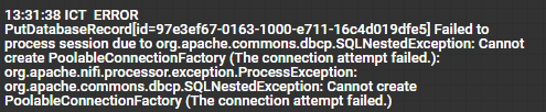 [NIFI] Cannot create PoolableConnectionFactory - Cloudera Community - 222972