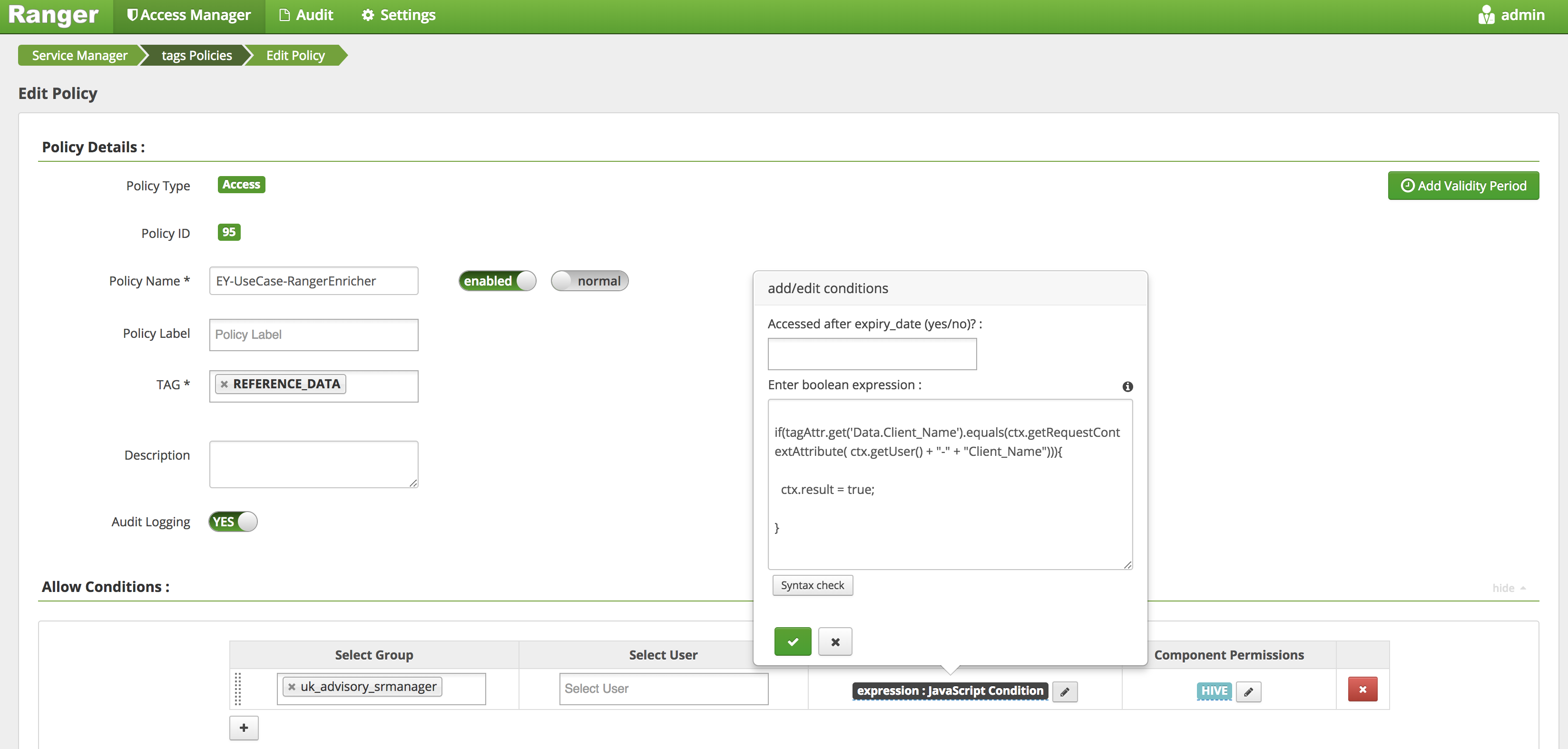 Custom Context Enrichment for Ranger Tag based ABA... - Cloudera ...