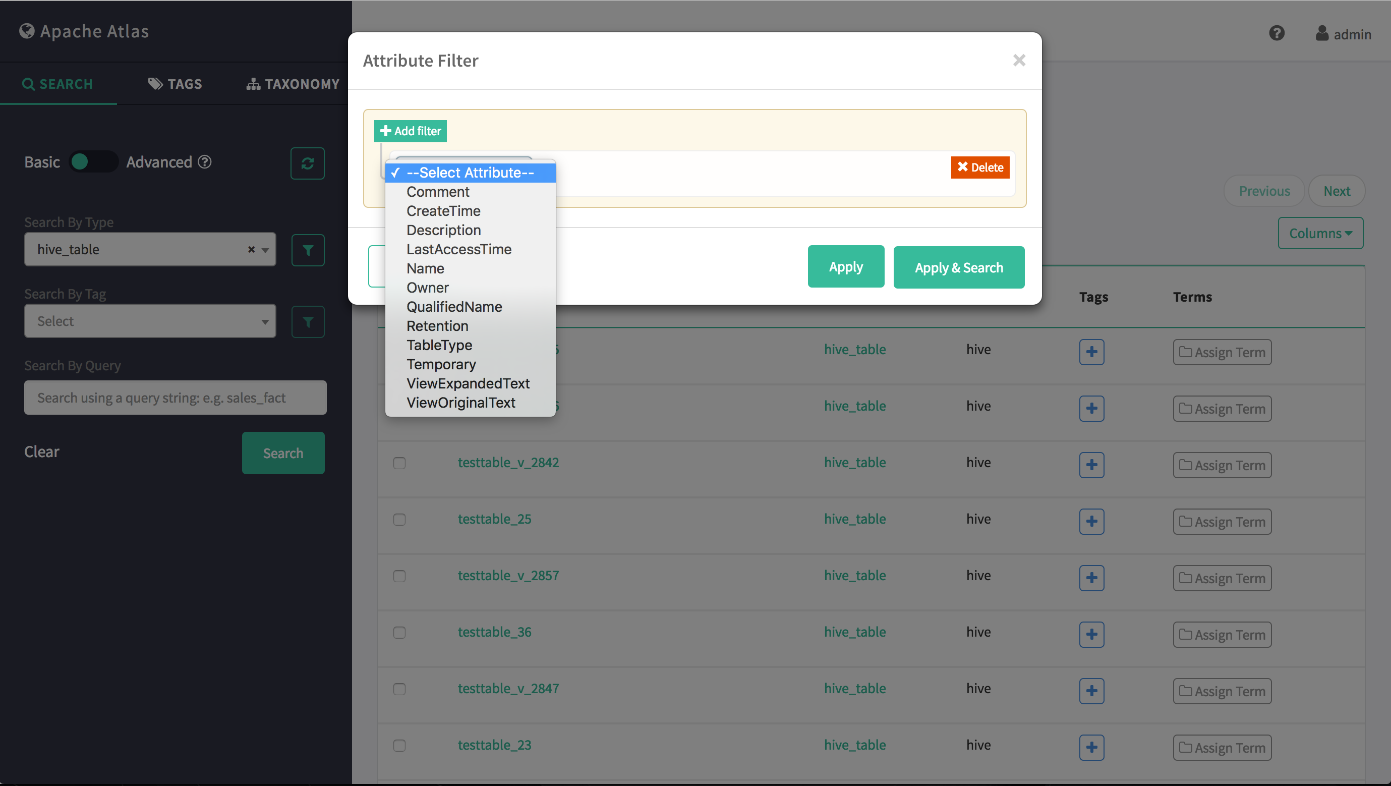 Atlas: Entity/Tag attribute based searches - Cloudera Community - 246817
