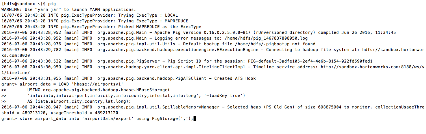 Import HBase data in csv format using pig - Cloudera Community - 246675